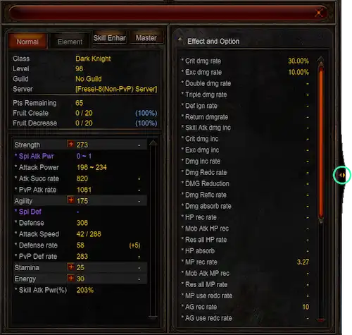 Check Stats Mu Online